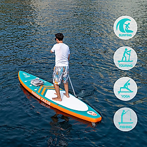 Tuxedo Sailor Inflatable 11'×30"×6" Ultra-Light SUP for All Skill Levels Everything Included with Stand Up Paddle Board, Adj Paddle, Pump, ISUP Travel Backpack, Leash 10L Waterproof Bag