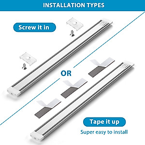 Litever Under Cabinet LED Lighting Bar Dimmable. 1 pc 12” Slim Bright LED Light Strip. Power Adapter, Switch, Dimmer Included. Plug in. Perfect for Kitchen Counter Workbench Closet. Warm White 3000K