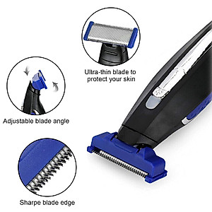 4PCS LinMei Solo Replacement Heads Compatible for 1st Generation Microtouch Solo Mens Shaver with Shaver Charging Cable for Electric Trimmer