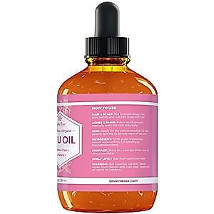 Leven Rose Emu Oil, 100% Pure Natural Hair Strengthener Anti Aging Skin Moisturizer 4 oz