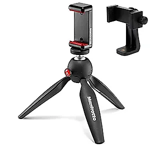 Manfrotto Stand for Universal Cell Phone, with A Bonus ZAYKiR Adapter, Rotates Vertical and Horizontal