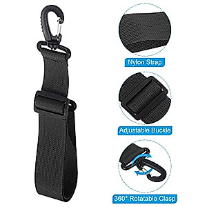 PATIKIL 70cmx3.8cm Roller Skate Leash, Adjustable Ski Boots Carrier Strap for Roller Skates, Ski Boots, Ice Skates, Black