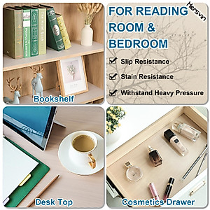 Hersvin Shelf Liners 24 in x 20 ft EVA Drawer Mats, Non-Adhesive Cupboard Pad, Kitchen Cabinet Lining Fridge Cushion (Transparent Stripe, 61x610cm)