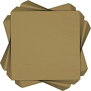 Gold 2-Ply Dinner Napkins - 8" (Pack Of 40) - Vibrant & Durable Paper For Parties, Events & Everyday Use