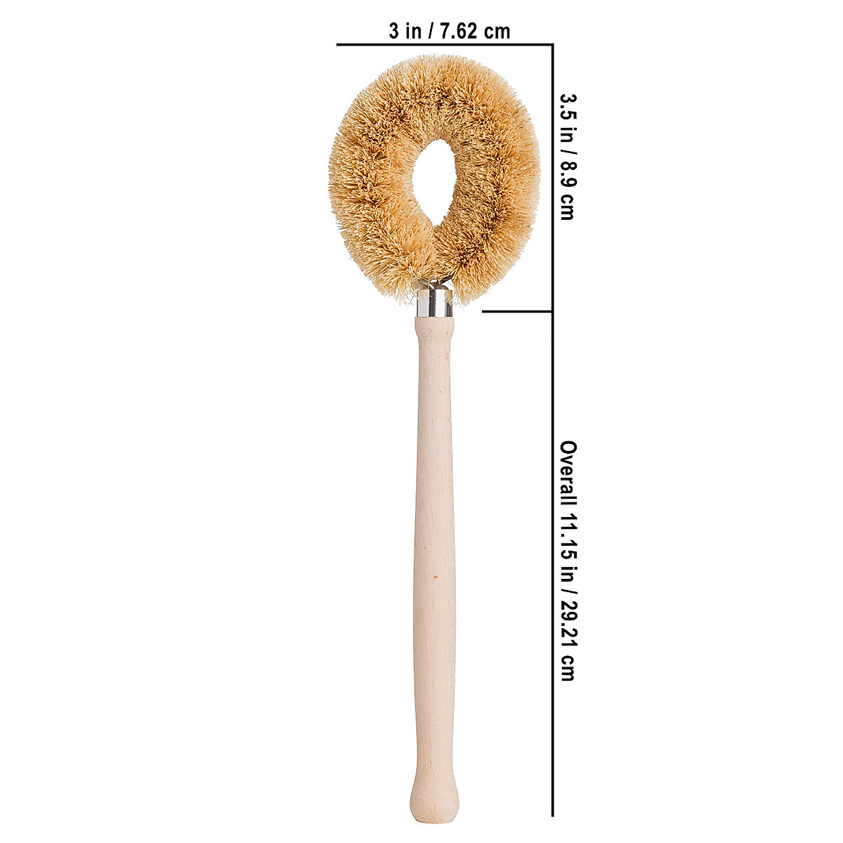 Redecker Coconut Fiber Dish Brush with Untreated Beechwood Handle, 11-Inches