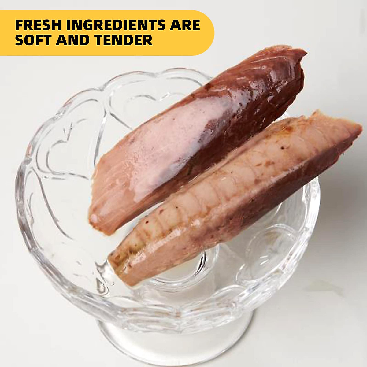 Purrfectpaws Natural Hand-Cut Cat Treats/Cat Complement, 0.8 Ounces of cat Topper, Cat Broth Digestive Support Hairball Control, six in a Pack(Bonito Flavored)