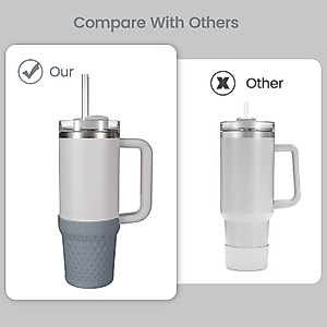 Uvafly Silicone Boot for Stanley, Cup Bottom Protector Sleeve Accessories for Stanley Quencher H2.0 FlowState Tumbler 20oz/30oz/Stanley Adventure Quencher Tumbler 24oz (Gray)