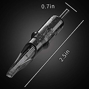 Romlon Tattoo Cartridge Needles 100Pcs Assorted Standard Sterilized Mixed Tattoo Needle Cartridges Round Liner Magnum 3RL 5RL 7RL 9RL 5RS 7RS 9RS 5M1 7M1 9M1 Size for Tattoo Kits Tattoo Supplies