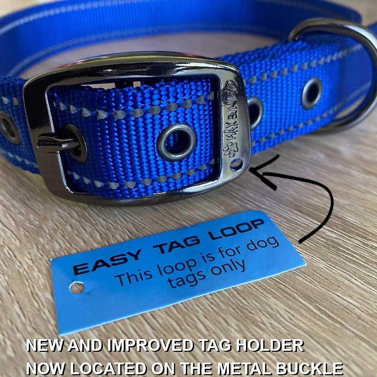 Max and Neo MAX Reflective Metal Buckle Dog Collar - We Donate a Collar to a Dog Rescue for Every Collar Sold (Medium, Black)