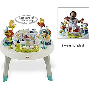 Fisher-Price Baby to Toddler Toy 3-in-1 Sit-to-Stand Activity Center with Playmat plus Music Lights and Spiral Ramp