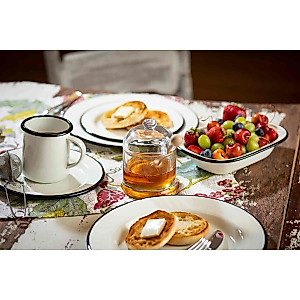 Tablecraft 11040 Honey Dipper Set, 4.88-inch Height, Clear Glass and Wood