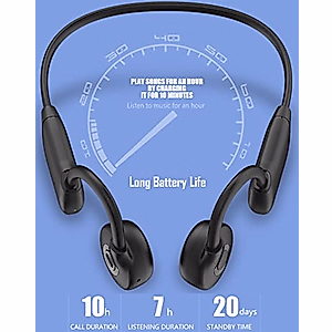 Bone Conduction Headphones Bluetooth 5.3 Open Ear Wireless Sports Earbuds IPX6 Waterproof Noise Cancelling Ear Buds Long Battery Life Earphones with Mic for Running Hiking Workout Sport Android iOS