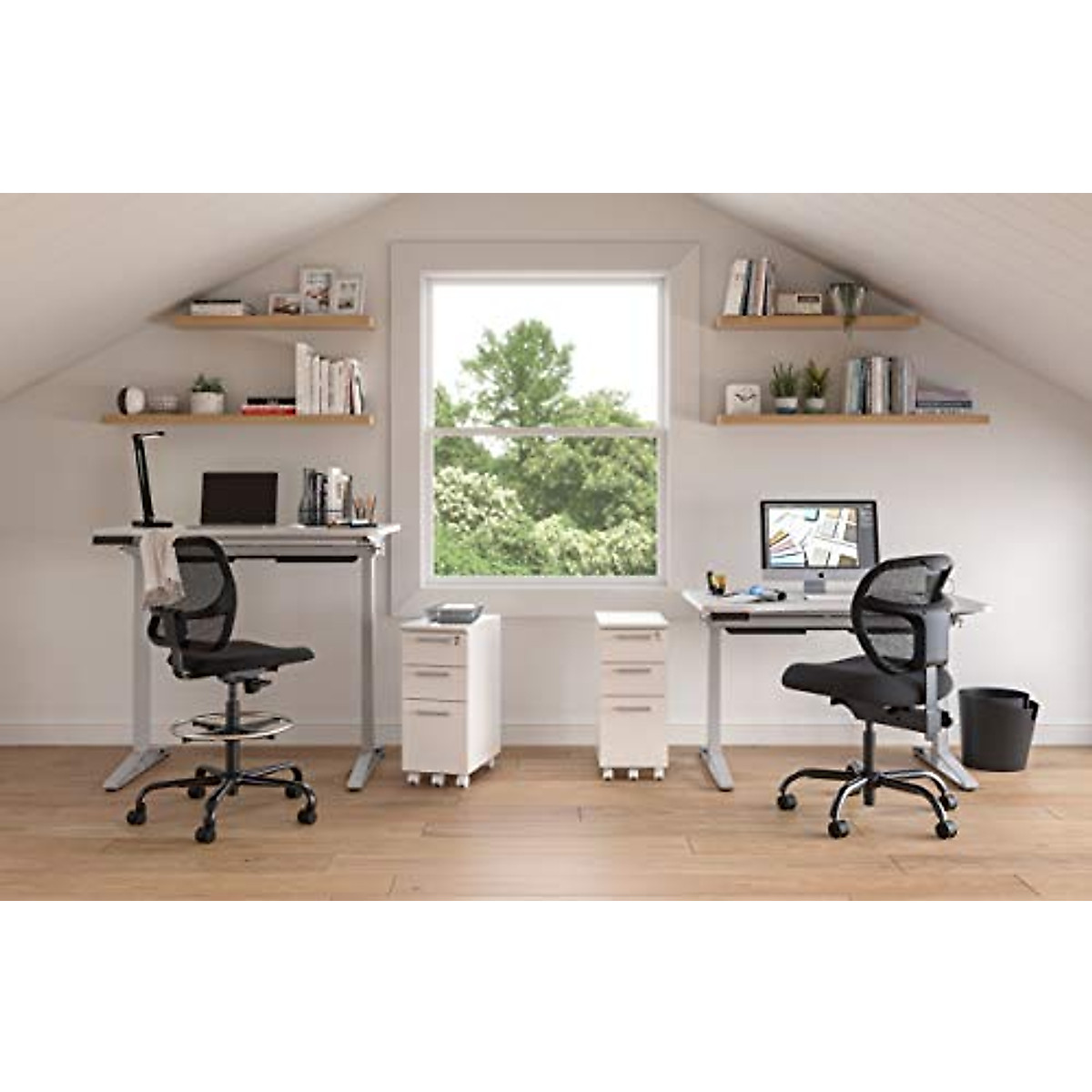 Safco Products Defy™ Electric Height Adjustable Sit to Stand Desk, Sit-Stand Desk for Home & Office