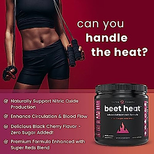 Beet Root Powder Circulation Supplement | Superfood Powder Nitric Oxide Supplement with Beetroot Juice, Super Reds Powder & Grape Seed Extract | No Sugar Beet Supplement