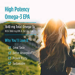 Nordic Naturals ProEPA Xtra, Lemon - 120 Soft Gels - 1640 mg Omega-3 - High-Intensity EPA Formula for Positive Mood, Heart Health & Cellular Function - Non-GMO - 60 Servings