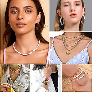 JOICEE 4400pcs Clay Beads for Bracelet Making Kit, Friendship Bracelet Beads Flat Preppy Beads for Jewelry Necklace Earring Making,Aesthetic Boho Clay Beads with Charms Gifts for Teen Girls Wemen.