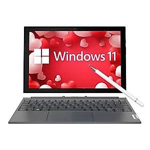 Lenovo Ideapad Duet 3i 2 in 1 Tablet, 10.3 inch Touchscreen Display, Intel Celeron N4020, Windows 11 in S Mode, 4GB RAM, 64GB eMMC+64GB Card, Type-C, Detachable Keyboard Included, PCM Stylus Pen