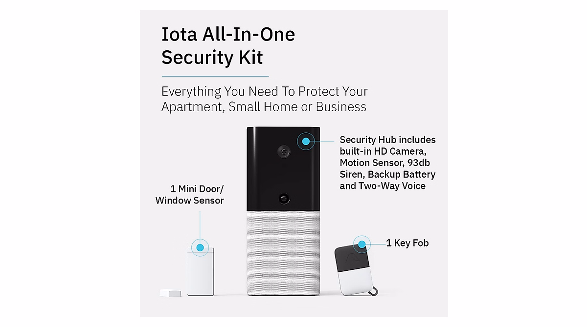 Abode Iota All-in-One Security Kit with Integrated Camera, Alarm, Key ...