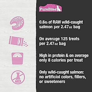 PureBites Freeze Dried Salmon Dog Treats 70g | 1 Ingredient | Made in USA (Packaging May Vary)