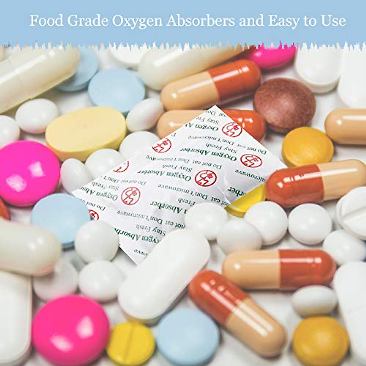 KitVacPak(50Packets)300cc Food Grade Oxygen Absorbers Packets for Home Made Jerky and Long Term Food Storage