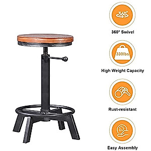 BOKKOLIK Farmhouse 3 Pieces Bar Table Set with Chairs for Kitchen Pub Coffee Shop Industrial Bistro Table and Bar Stools Dining Room