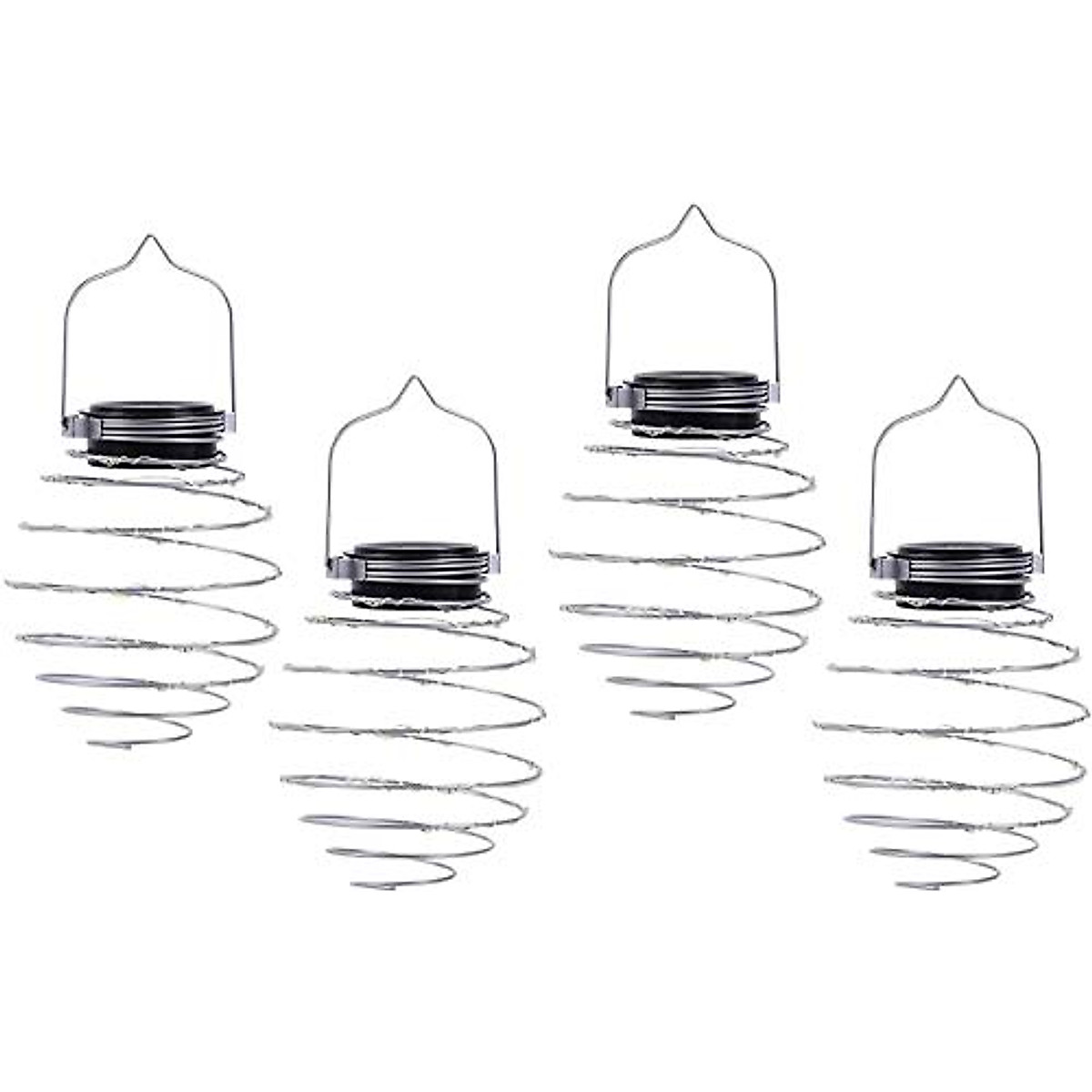 Newzeroin 4 Pack Solar Spiral Lights, Solar Garden Lights Outdoor Decorative Hanging Lights Garden, Patio, Porch, Path, Yard,String L (Without Leaves), Warm White