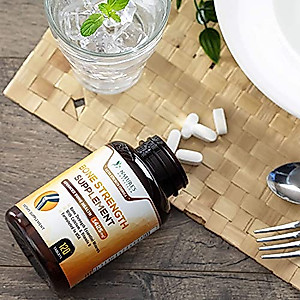 Bone Supplement with 1000 mg Calcium, Magnesium, Boron, Zinc, Vitamin D3 and K - Dietary Supplements for Bone Strength with Calcium Citrate and MCHA - Non-GMO, Gluten and Soy Free - 120 Capsules