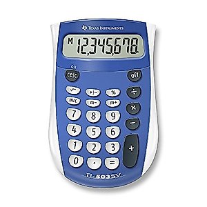 Texas Instruments Ti-503Sv Pocket Calculator, 8-Digit Lcd, Case of 2