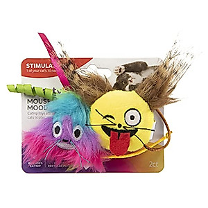 SmartyKat (2 Count Mouse Moods Emoji Wink Face & Rainbow Poop Plush Catnip Cat Toys - Multi Color, 2 Count