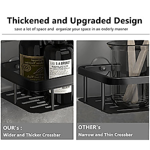 2 Pack Shower Caddy Shelf Organizer with 1 Soap Dish Holder Upgraded No Drilling Adhesive Wall Mounted Shower Caddy Basket Shelves Shower Storage Organizer Rack for Bathroom Kitchen (Matt Black)