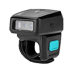 NETUM Bluetooth 2D QR Ring Barcode Scanner, Wearable Mini Bar Code Reader with Charging Cradle and Built-in Memory, Fast and Precise scanning - RS9000