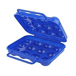 TOPINCN Egg Holder with Dust Proof & Double Side Plastic Storage Box Buckle for Protecting 12 Eggs(Blue)