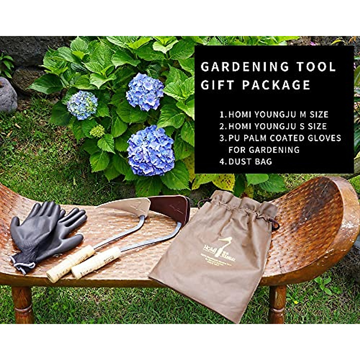 HOMI YOUNGJU HandPlowHoe Gardentool with Safety Cover for Easy Gardening, Weeding and Farming Made by Korean Master Blacksmith (Giftset)