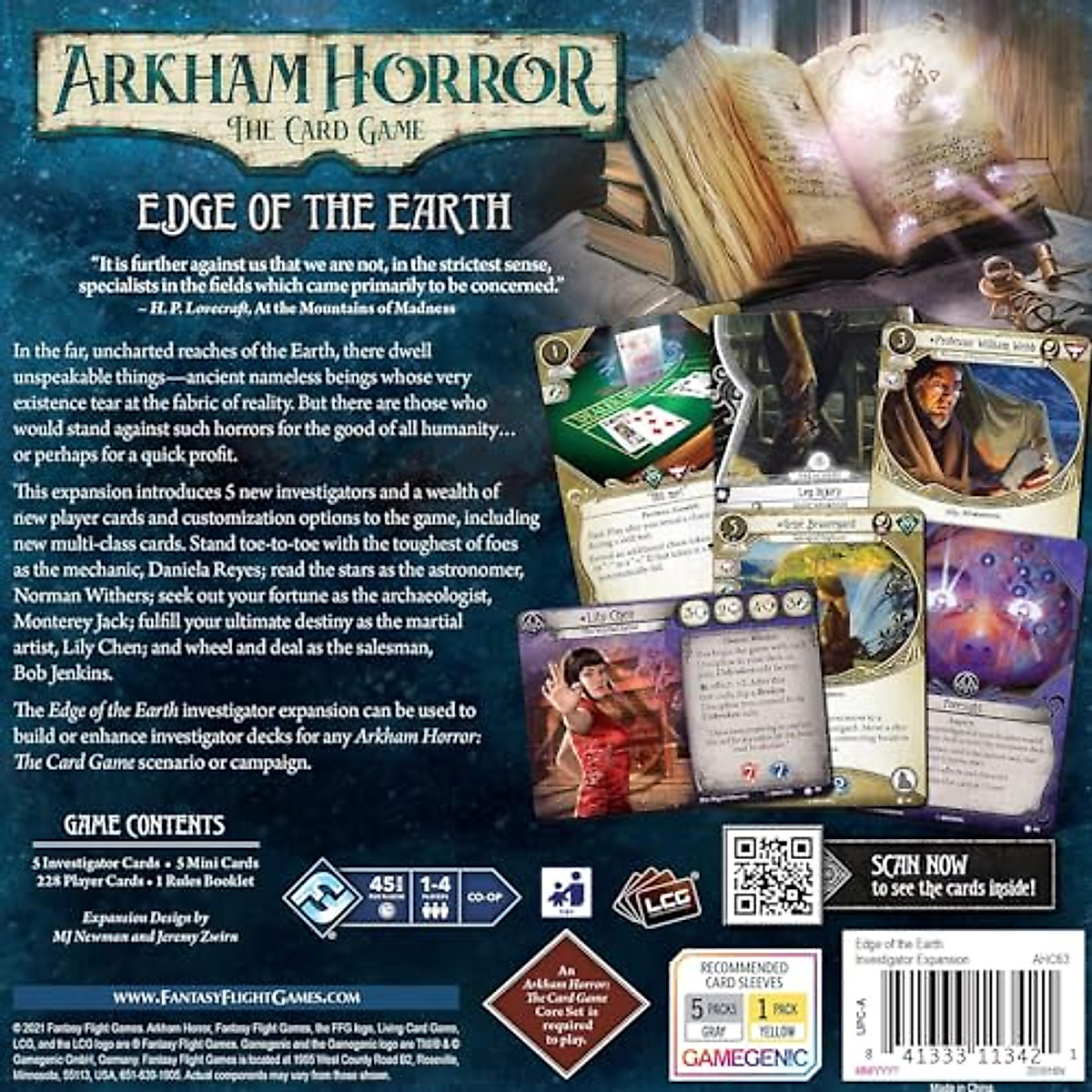 Fantasy Flight Games Arkham Horror The Card Game Edge of The Earth Investigator Expansion - Unleash New Terrors! Lovecraftian Cooperative LCG, Ages 14+, 1-4 Players, 1-2 Hour Playtime, Made
