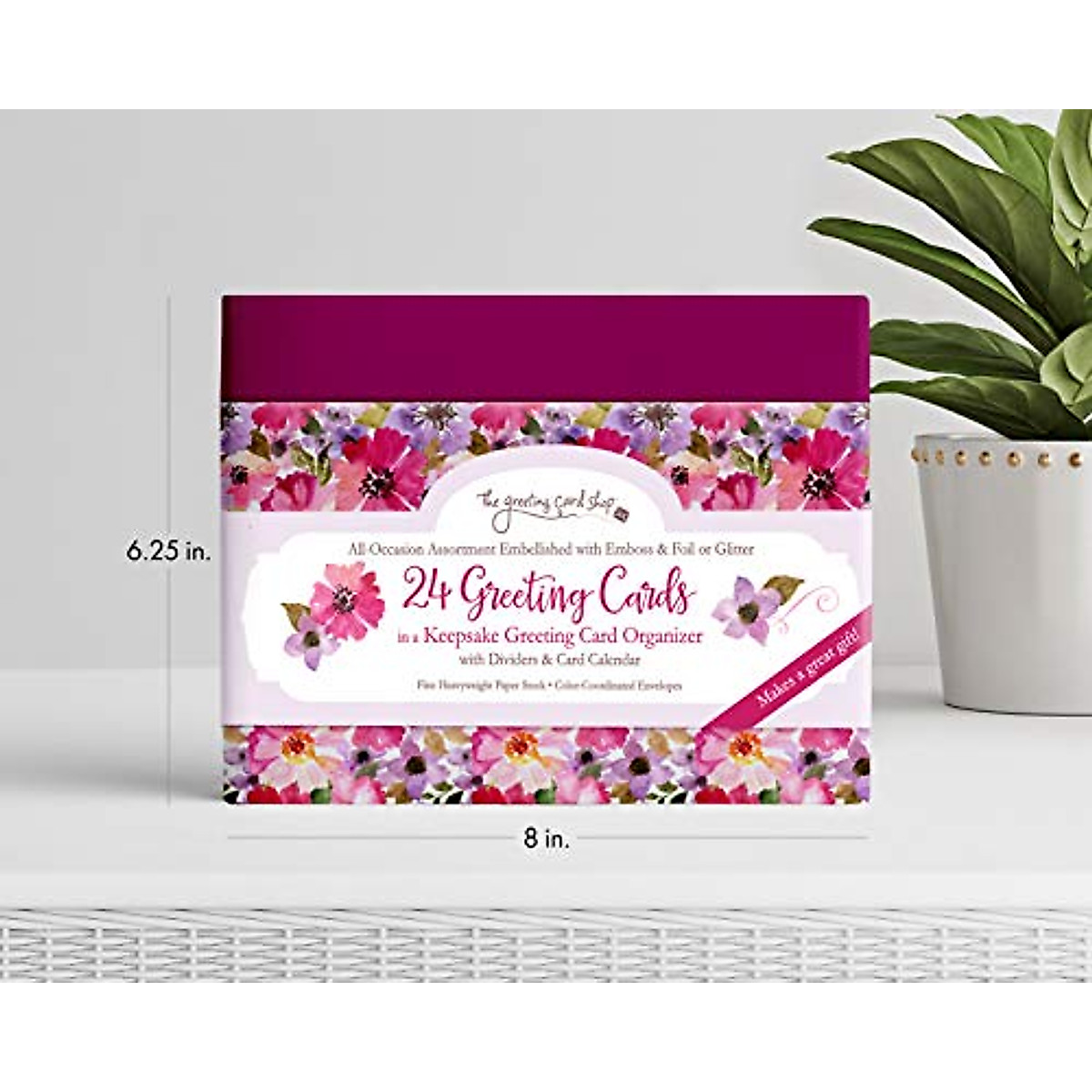 Designer Greetings All Occasion Greeting Card Assortment (24 Cards with Envelopes in a Keepsake, Floral Organizer Box) – Birthday, Thank You, New Baby, Anniversary, Sympathy, Get Well, Blank