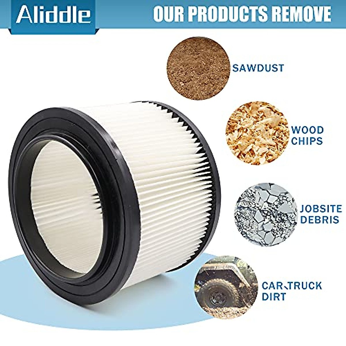 Aliddle 17810 Replacement Filter For Craftsman 9-17810 Wet Dry General Purpose Vacuum Cleaner Fit 3&4 Gallon