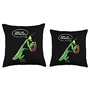 Birds Eating Mantis Sorry, I Bit Your Fucking Head Off Mantis Garden Ninja Throw Pillow, 16x16, Multicolor