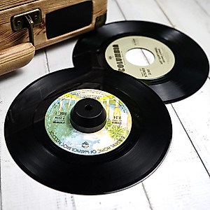 sdroceRyaM 45 RPM Adapter Solid Aluminum 7 Inch Vinyl Record Dome 45 Adapter for Turntables (Black)