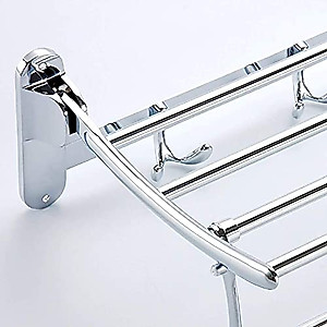 Reftol 18" Stainless Steel Towel Rack for Bathroom Towel Stand with Hook Bathroom Accessories, Best for Kitchen, Bathroom, Living Room, Storage Organizer, Kids Room