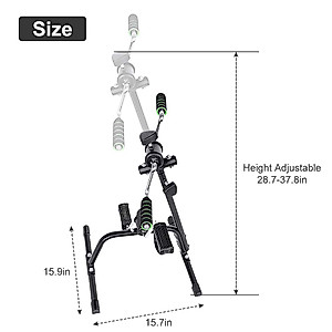 Exercise Bike, Adjustable Pedal Exerciser Hand Arm Leg Peddler Indoor Cycling Fitness Equipment with Non-slip Feet Pad and Pedal for Seniors Elderly Home Gym Total Body Workout
