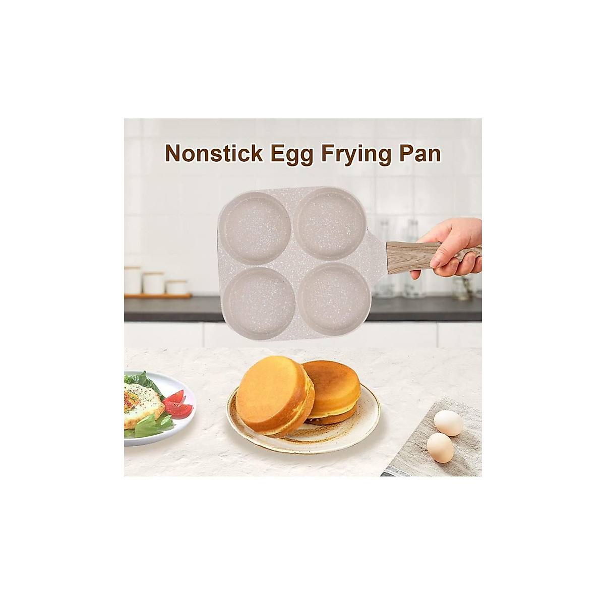 Generic BellaCucina 4-Cup Nonstick Granite Omelette Skillet, Egg Pan for Omelettes and Pancakes, Induction Compatible,Healthy Meal, Regular, BL001