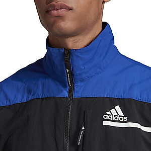 adidas mens Z.N.E. Track Top Woven Black/Team Royal Blue Large