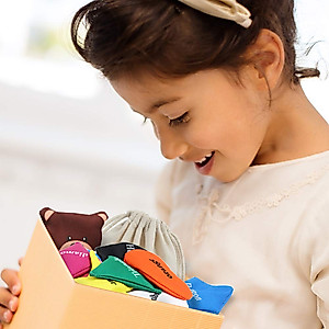 OleOletOy Educational Shapes Sensory Bean Bags for Kids Classroom, 12 Pack Preschool Learning Activities Toys to Learn Shapes and Colors for Toddlers, Tossing and Fun Travel Game for Boys and Girls