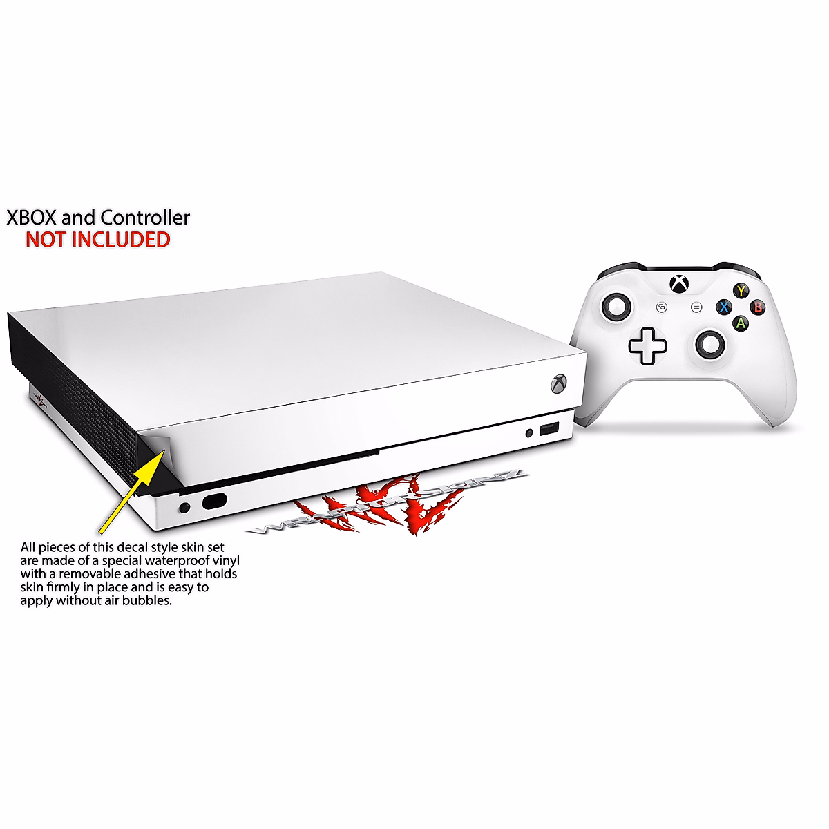 WraptorSkinz Decal Vinyl Skin Wrap Compatible with Xbox One X Console and Controller - Solids Collection White