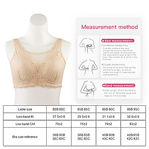 Polreta Mastectomy Bra with Pockets for Prosthesis Women Post Surgety Bra Cotton Daily Bralettes Skin