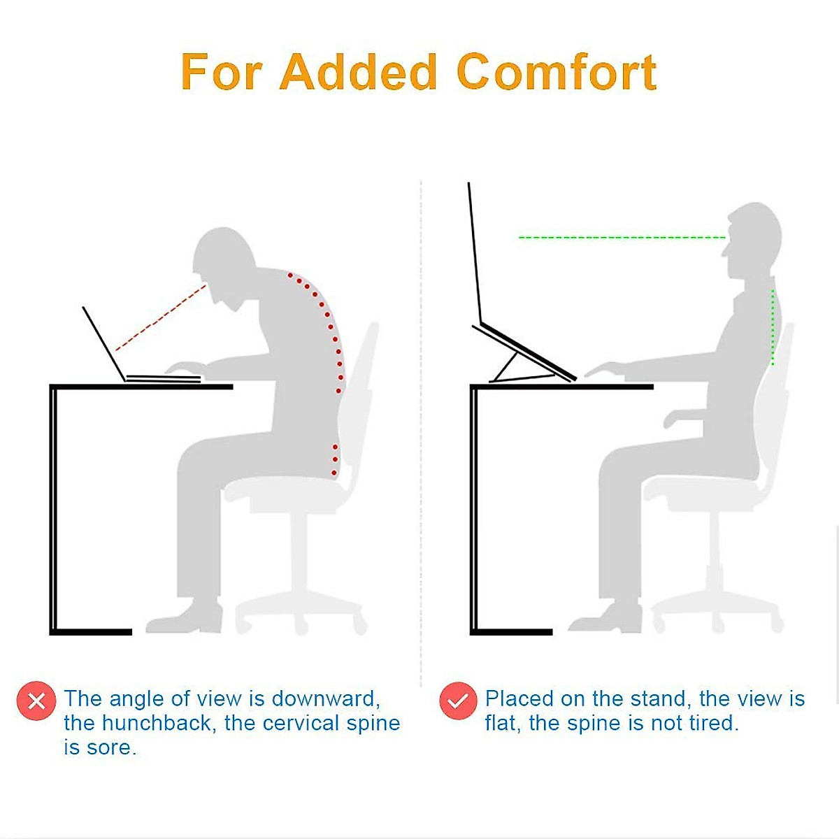 Laptop Stand Upgraded, Adjustable Portable Laptop Holder for Desk, Aluminum Ventilated Notebook Riser for MacBook Air Pro, More 10-15.6 inches PC Computer, Tablet, iPad (Silver)