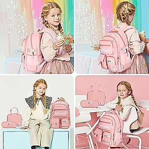 pipi bear Girls Backpack for School 15.6 inch Laptop Backpack Teen Girl College Middle High Elementary School Kids Backpacks Bookbag