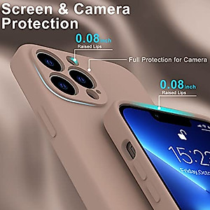 DEENAKIN for iPhone 13 Pro Max Case with Screen Protector,Pass 16ft Drop Tested Durable Soft Silicone Gel Rubber Cover,Slim Fit Protective Phone Case for iPhone 13 Pro Max 6.7" Light Brown