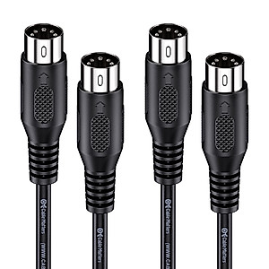 Cable Matters 2-Pack 5 Pin DIN MIDI Cable, 5 Pin MIDI Cable - 6 Feet