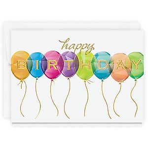 The Gallery Collection, 1 Count Card Pack, Birthday Card with Foil Lined Envelope (Prismatic Birthday Balloons)